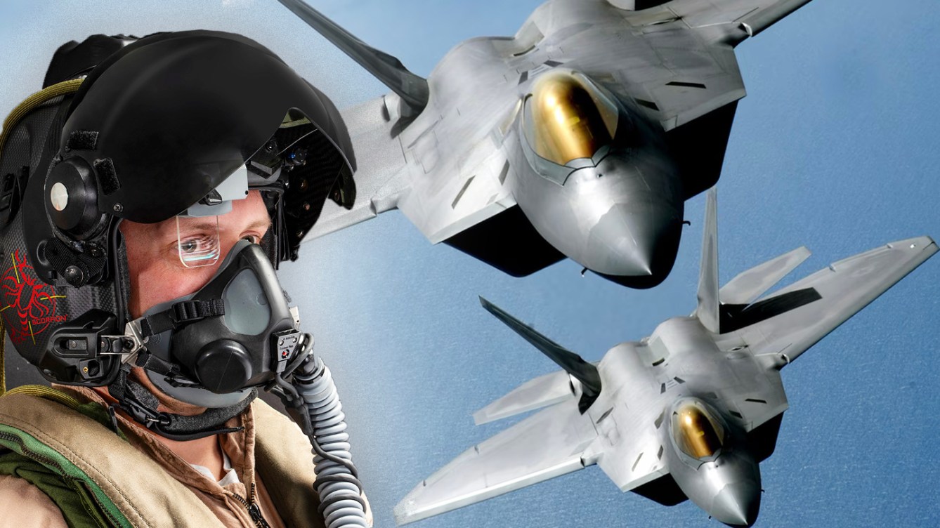 Check Out This Incredibly Rare Image Of An F-22 Pilot Wearing A Helmet ...