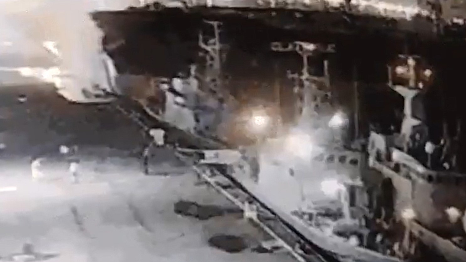Out Of Control Tanker Plows Into Docked Brazilian Navy Vessels