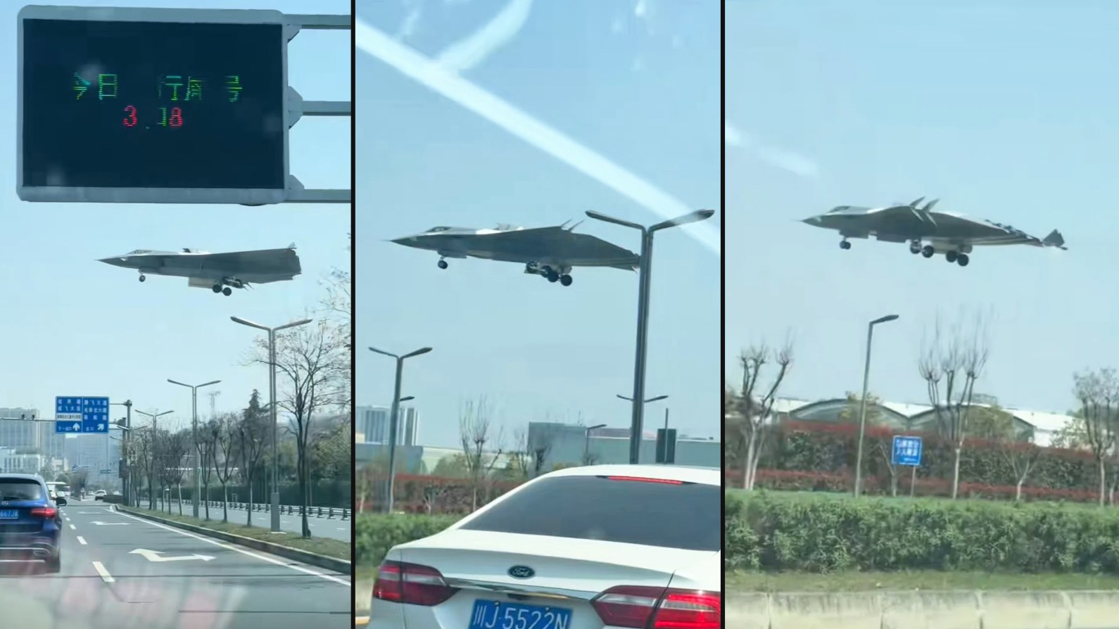 China’s J-36 Tailless Fighter Zips Over Road On Landing Giving Us Our ...