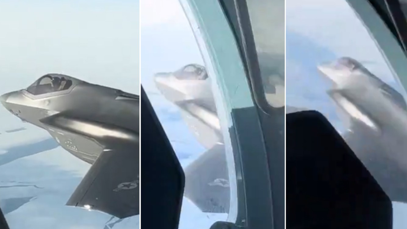 Very Close Encounter Between F-35 And Su-35 Caught On Cockpit Camera