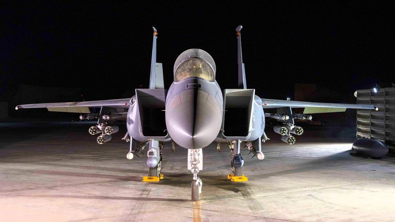 F-15E Armed With Drone Killing Laser-Guided Rockets Appears In Middle East