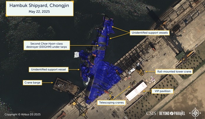 Partially Sunk North Korean Frigate Recovery Effort Seen Underway In ...
