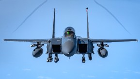 F-15E Spotted Packing Big Laser-Guided Rocket Arsenal Ideal For Drone ...