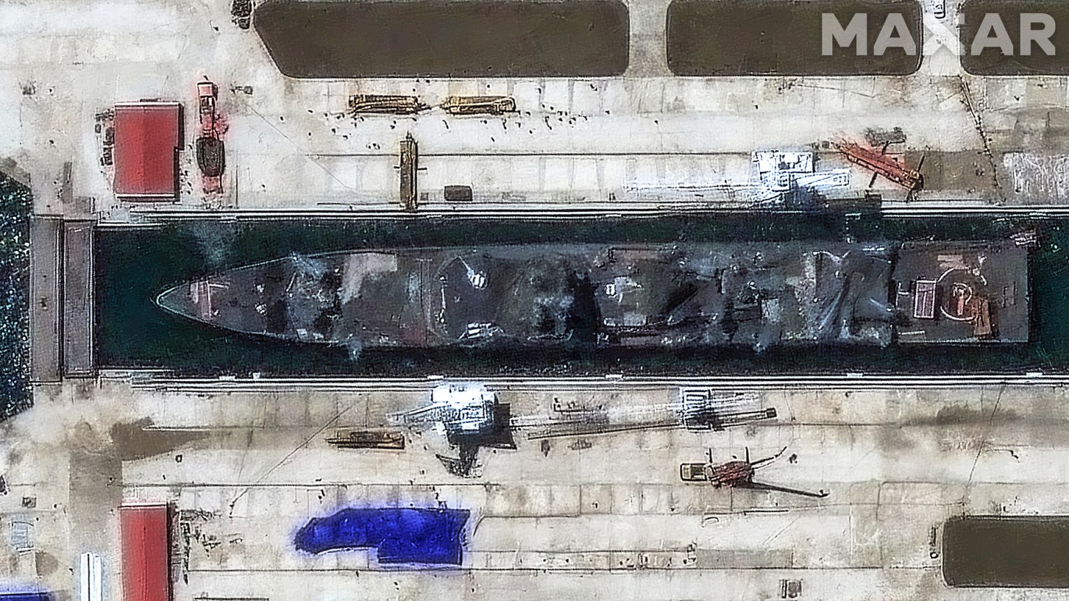 North Korea’s Frigate That Partially Sunk Appears In Dry Dock With ...