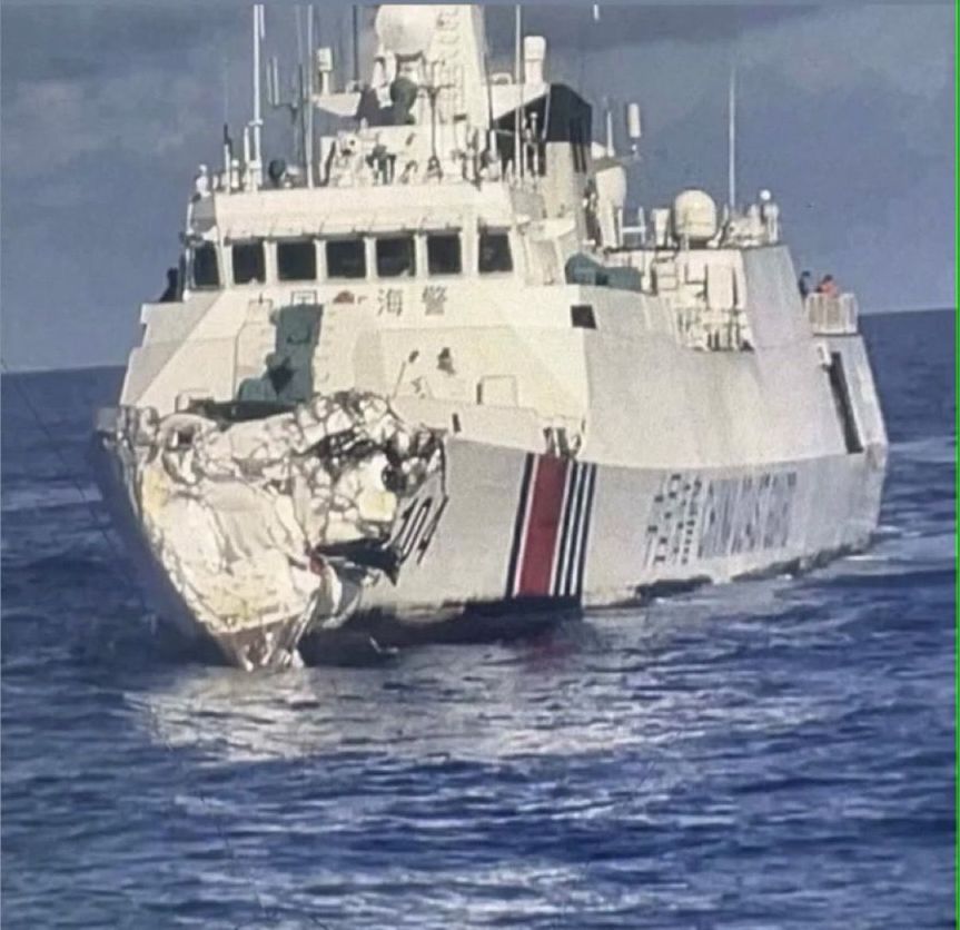 Chinese Destroyer Rips Bow Off Chinese Coast Guard Cutter During ...