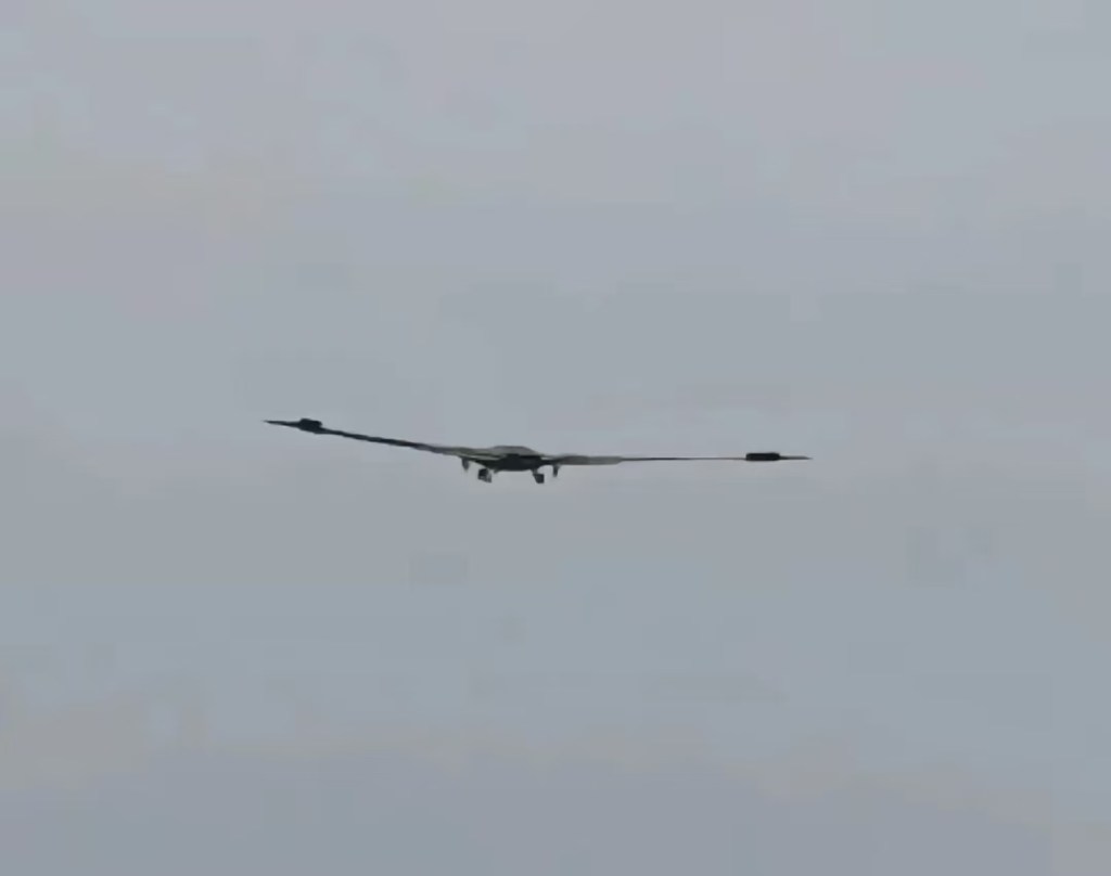 Large Stealth Flying Wing Aircraft Photographed Over China