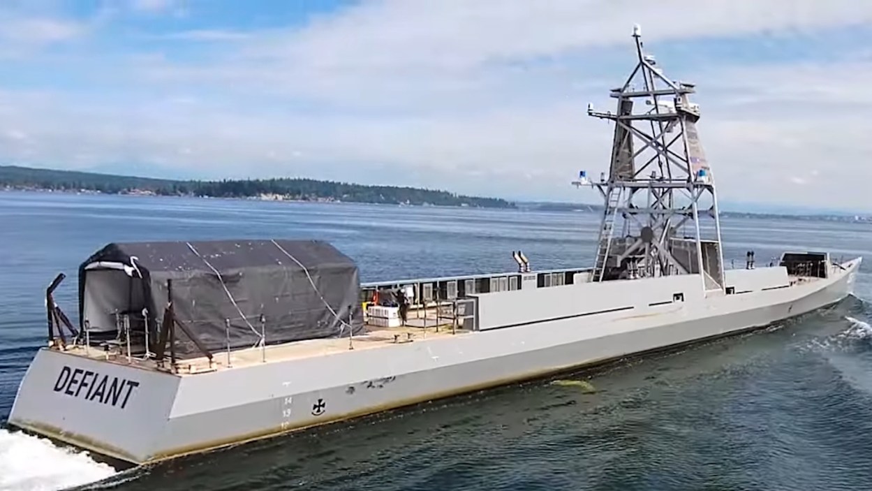 Our Best Look At DARPA's Defiant Uncrewed Surface Ship