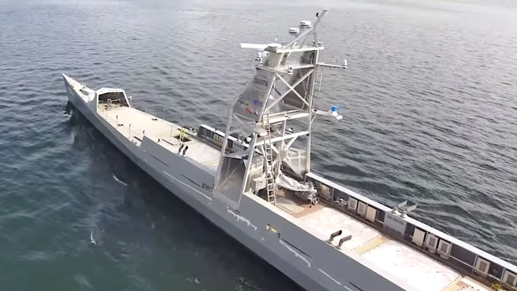 Our Best Look At DARPA's Defiant Uncrewed Surface Ship