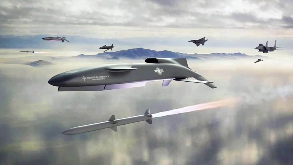F-15 Depicted Launching LongShot Air-To-Air Missile Carrier Drone In ...