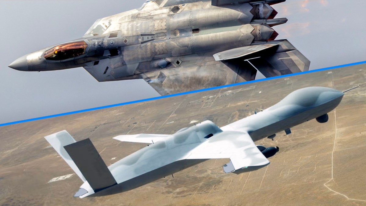 F-22 Pilot Controls MQ-20 Drone From The Cockpit In Mock Combat Mission