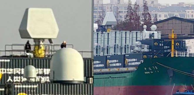 Chinese Cargo Ship Packed Full Of Modular Missile Launchers Emerges