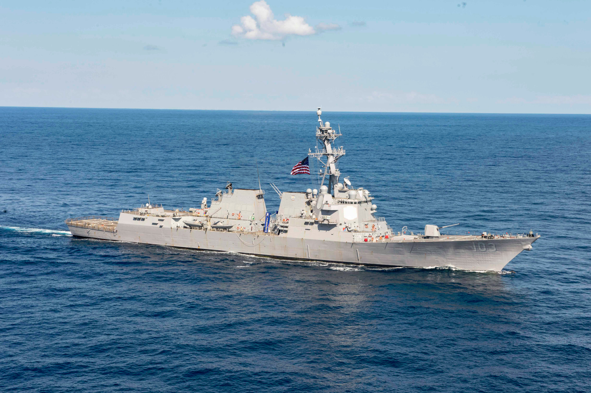 Destroyer USS Truxton Collides With Support Ship During At-Sea Resupply