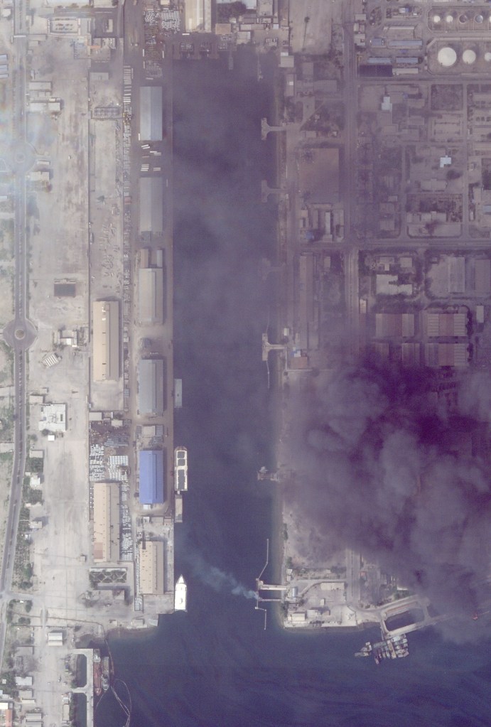 Iran's Key Naval Base On Strait Of Hormuz Set Ablaze From Strikes