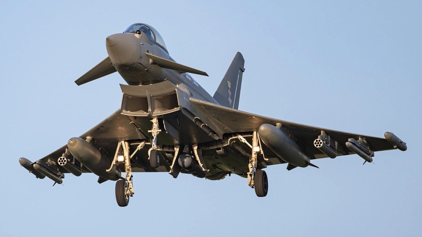 Eurofighter Typhoon Test Fires Laser-Guided Counter-Drone Rockets
