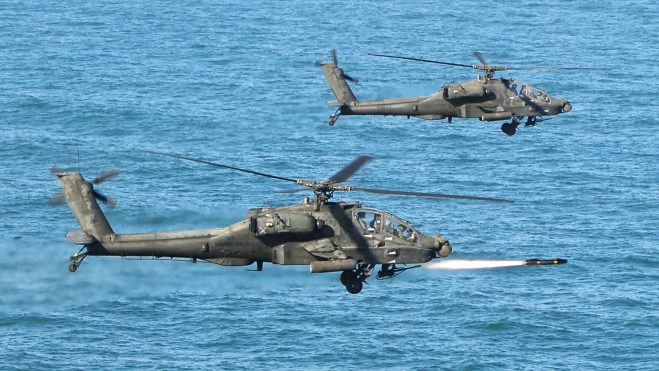 AH-64 Apaches Practice Shooting Down Drones With Hellfire Missiles In ...