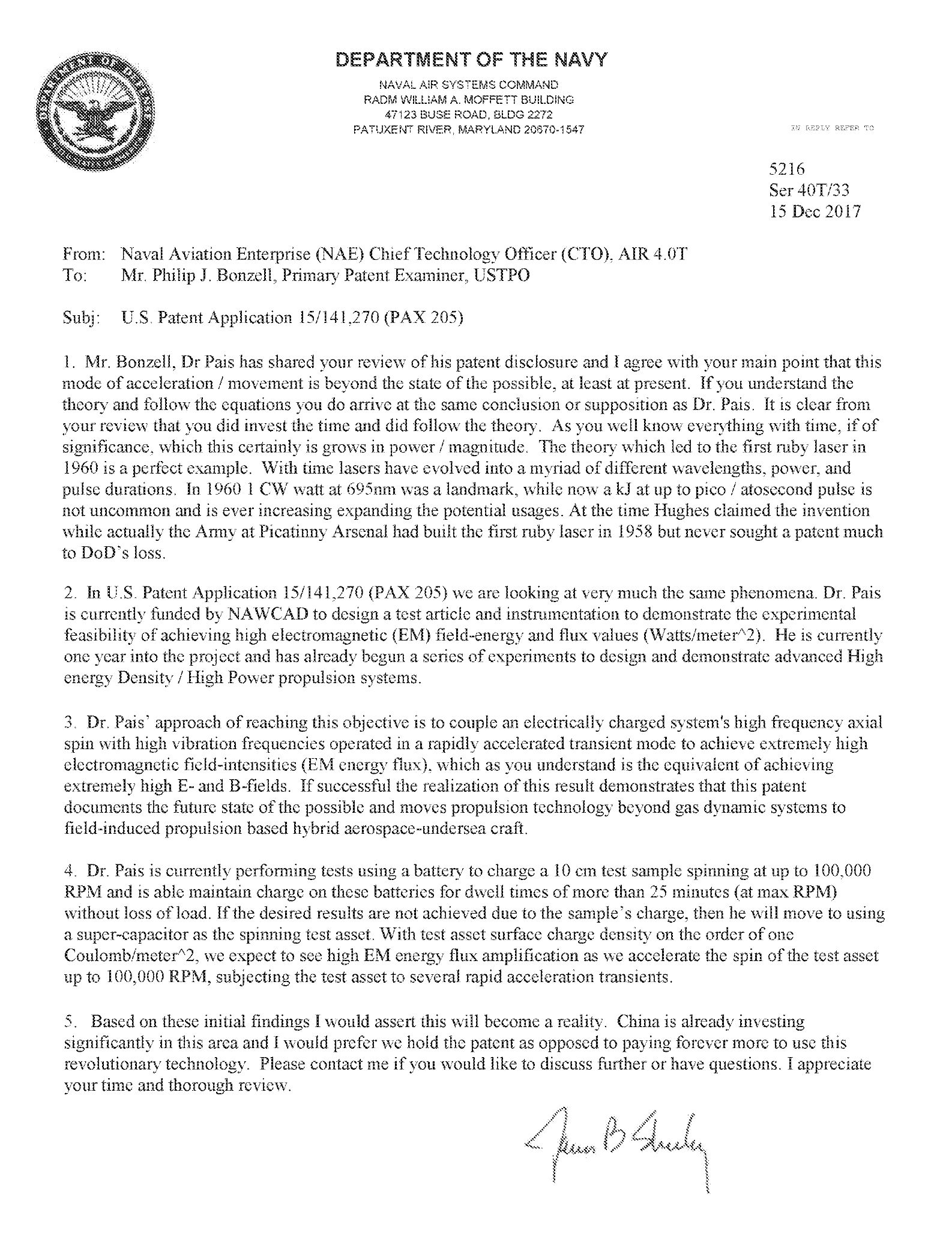 Docs Show Navy Got 'UFO' Patent Granted By Warning Of Similar Chinese ...