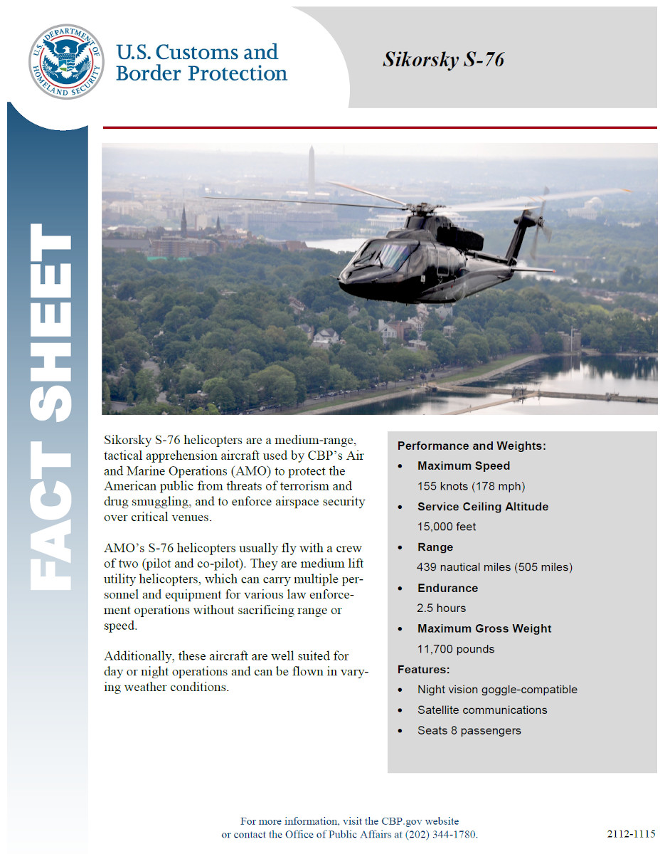 The Mysterious Case Of Customs And Border Protection's Unmarked S-76 ...