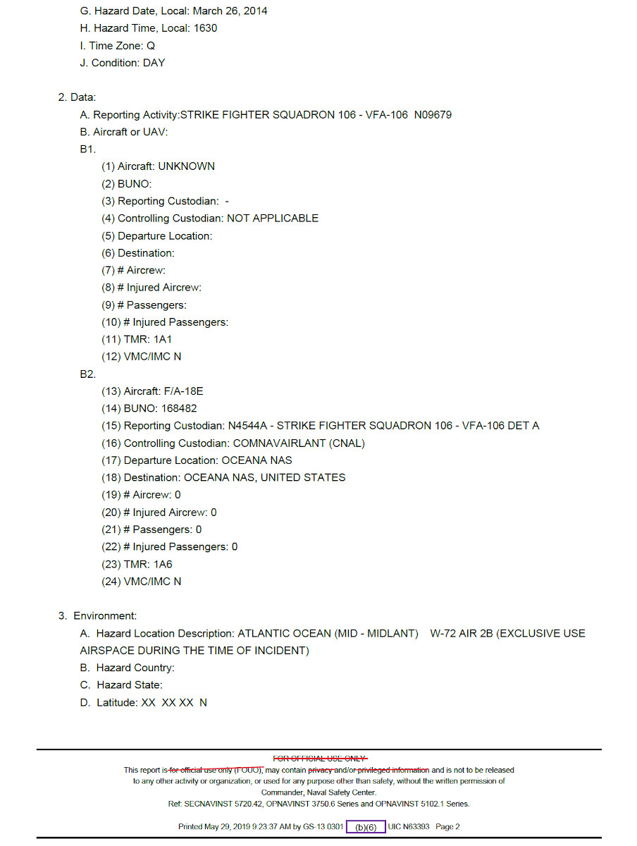 Here Are The Navy Pilot Reports From Encounters With Mysterious ...