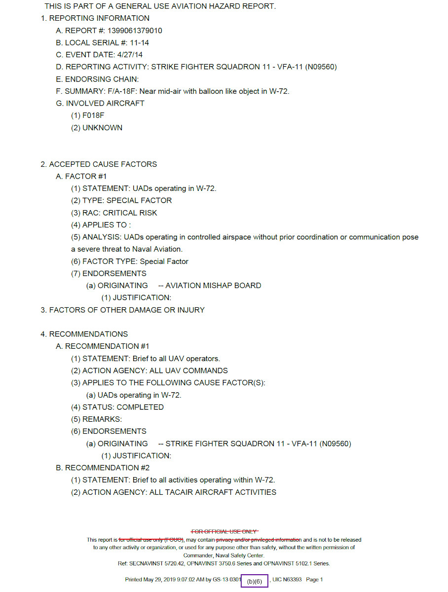 Here Are The Navy Pilot Reports From Encounters With Mysterious ...