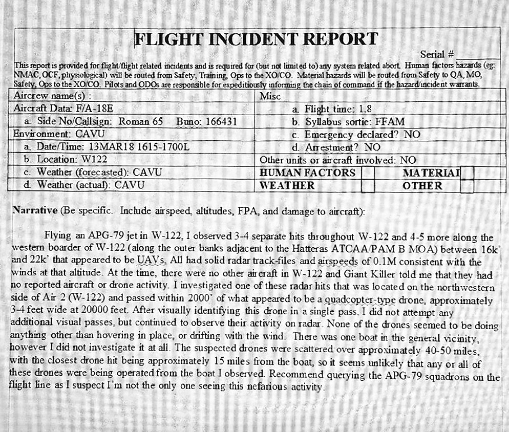 Here Are The Navy Pilot Reports From Encounters With Mysterious ...