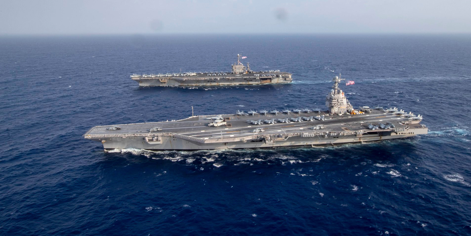 These Photos Of Ford And Nimitz Class Carriers Sailing Side-By-Side ...