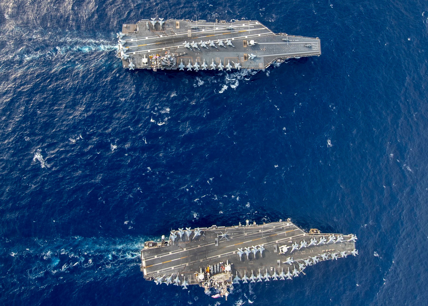 These Photos Of Ford And Nimitz Class Carriers Sailing Side-By-Side ...