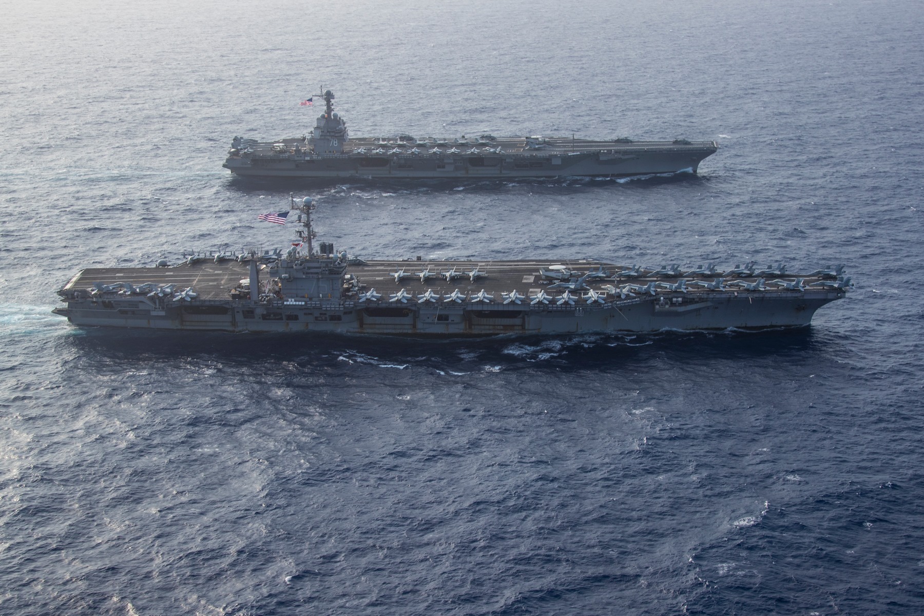 These Photos Of Ford And Nimitz Class Carriers Sailing Side-By-Side ...
