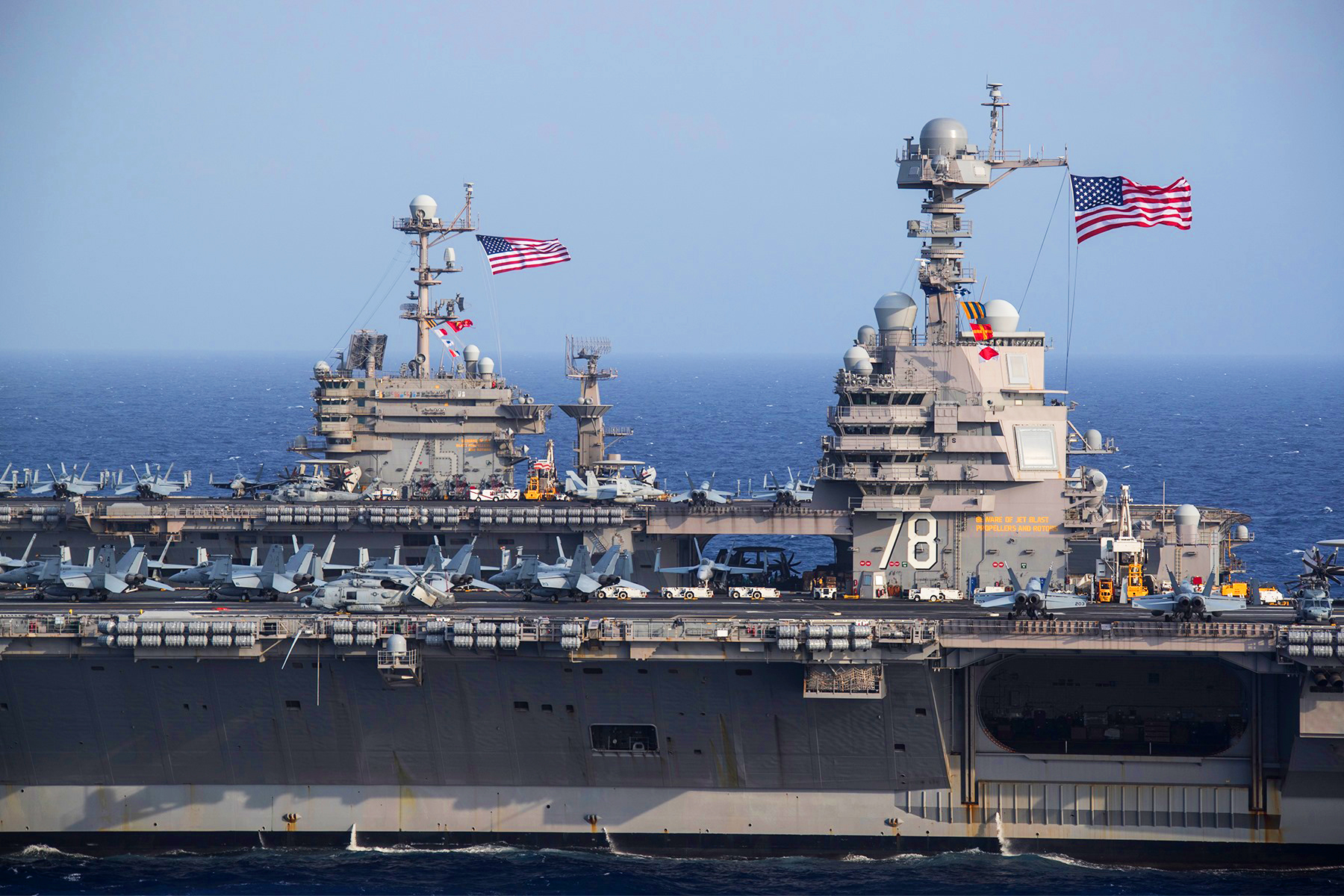 These Photos Of Ford And Nimitz Class Carriers Sailing Side-By-Side ...