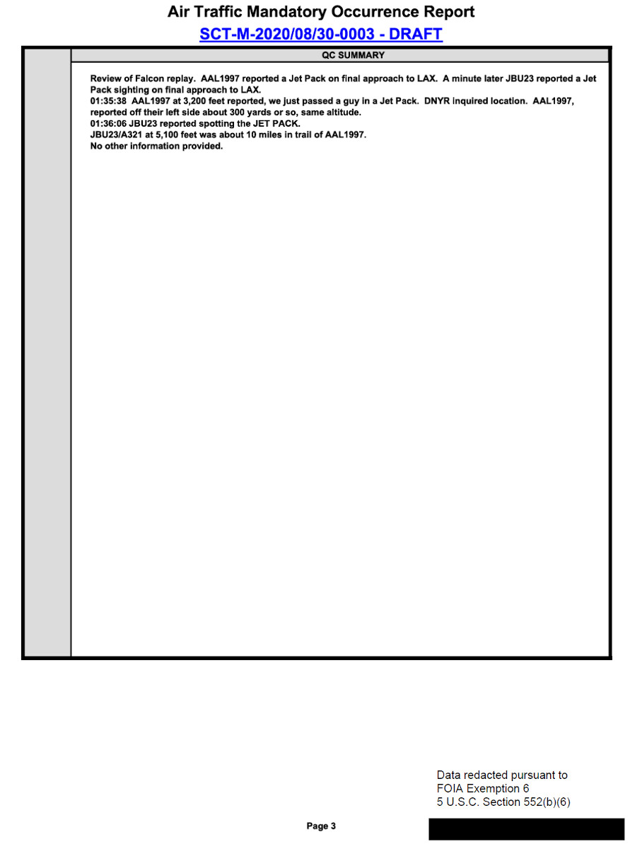 Here's The FAA Report, Full ATC Audio From The 'Guy In A Jetpack ...