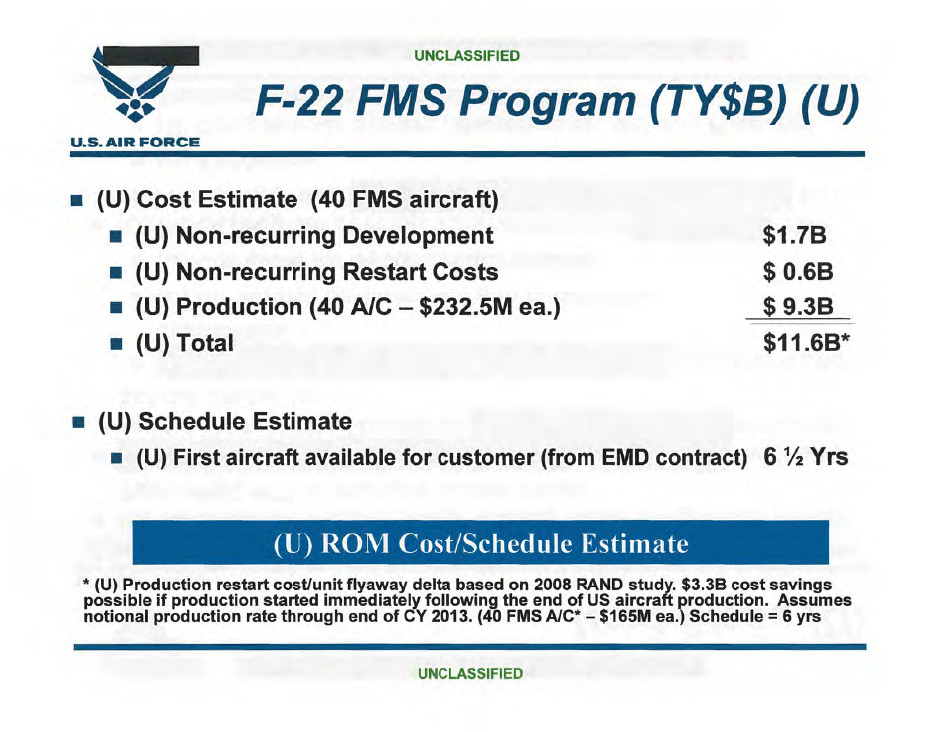 F-22 Export Briefing Shows What It Would Have Taken To Sell The Raptor ...