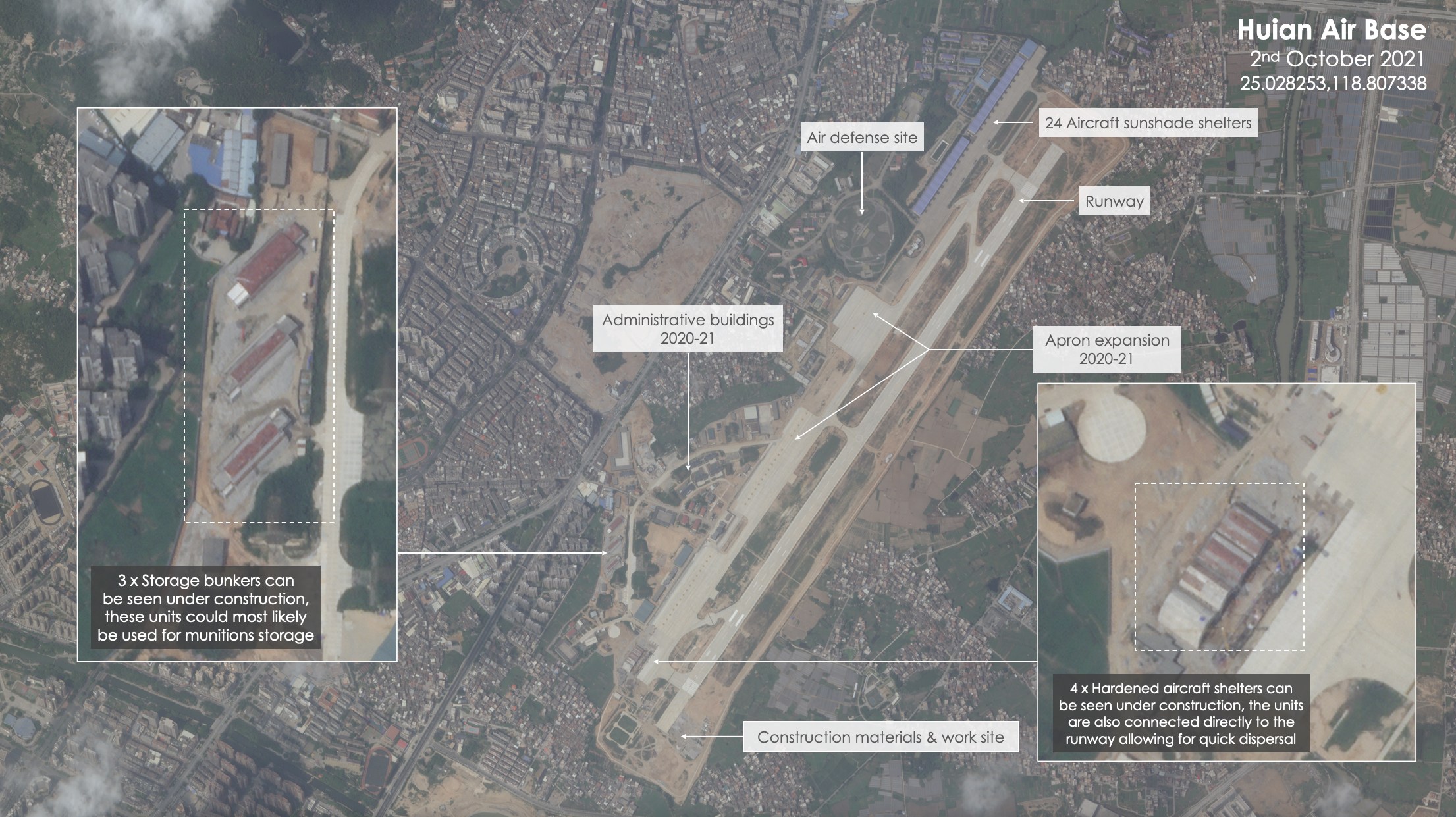 Major Construction Underway At Three Of China's Airbases Closest To Taiwan