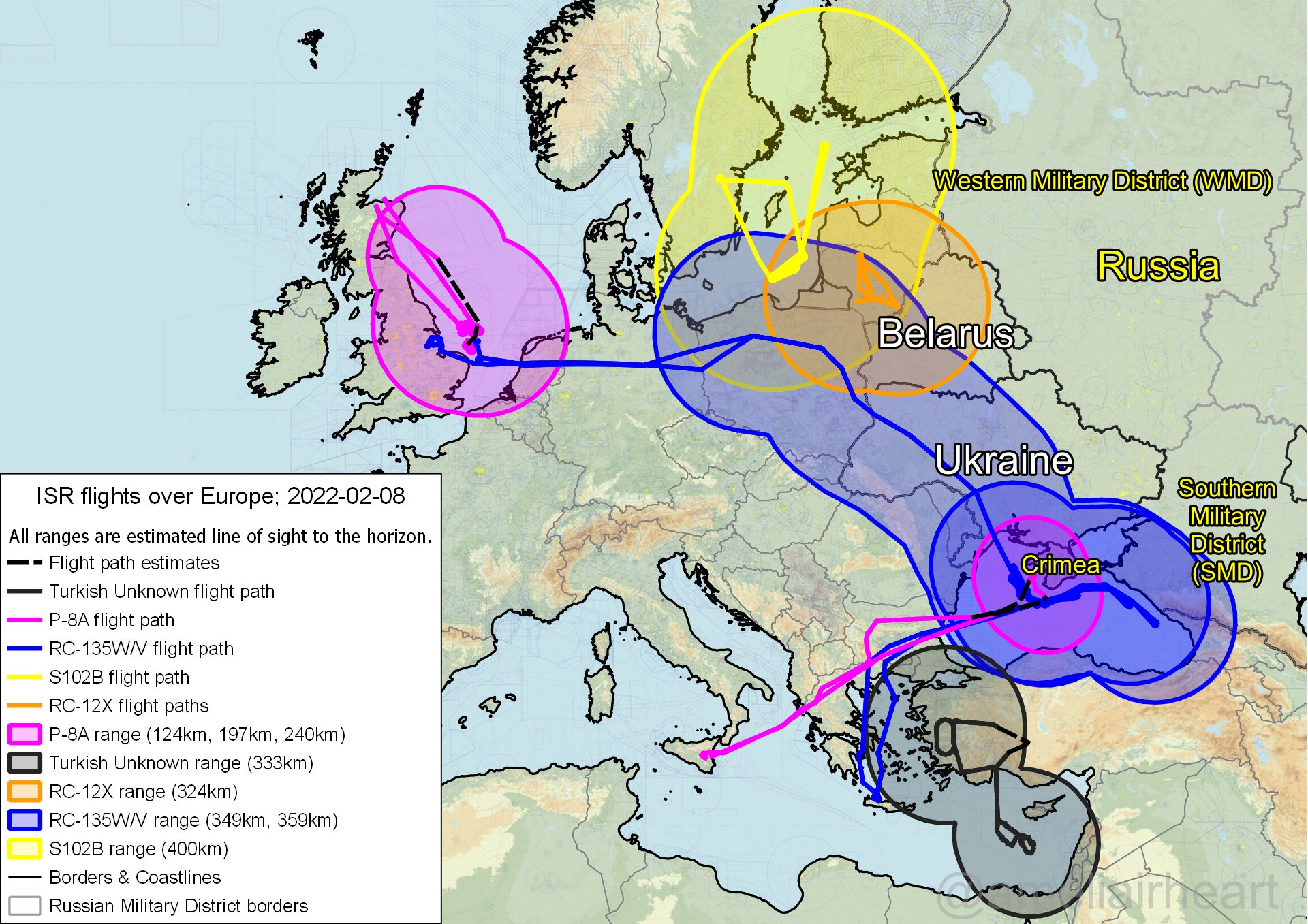 This Is The Armada Of Spy Planes Tracking Russia's Forces Surrounding ...