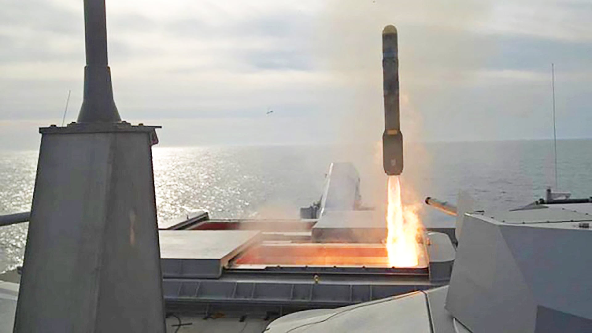Littoral Combat Ship Fires Its First Vertical Launch Hellfire Missile