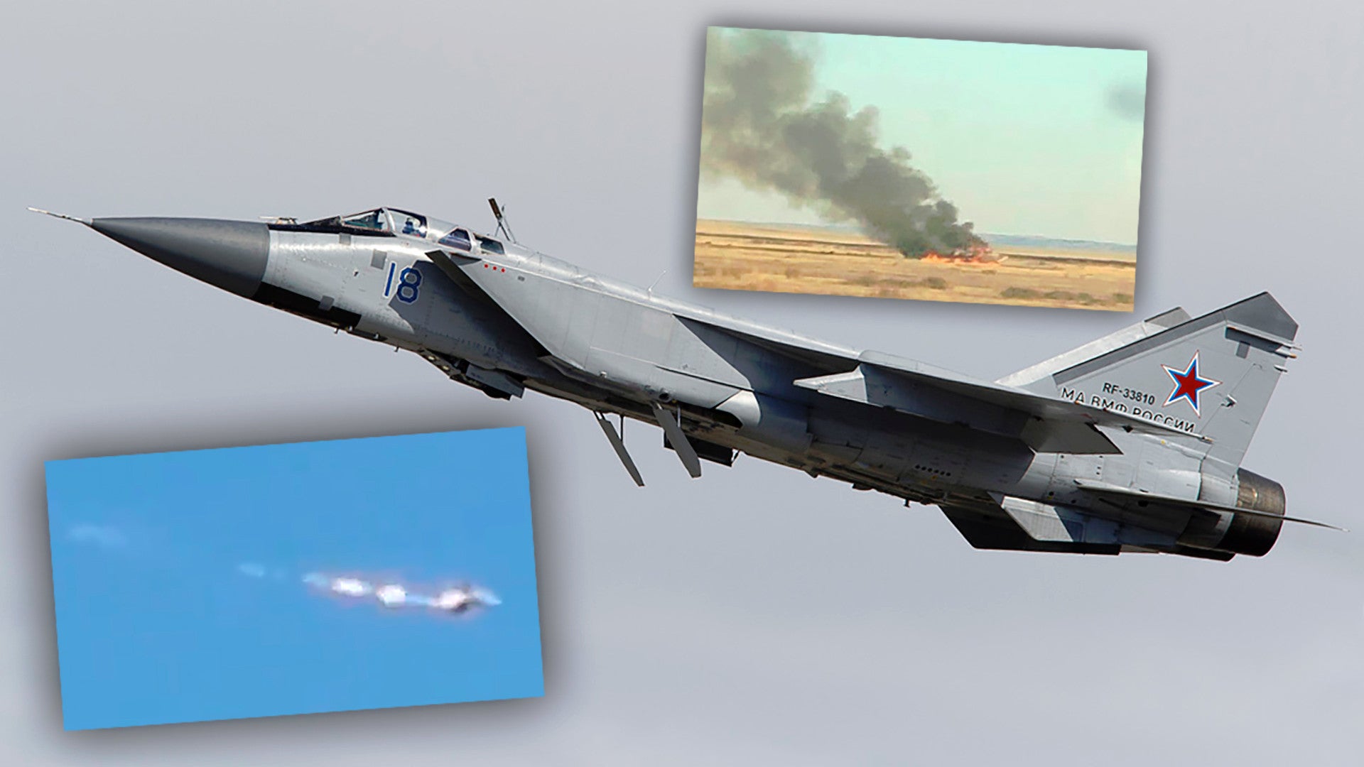 MiG-31 Foxhound Bursts Into Flames After Takeoff And Then Crashes And ...