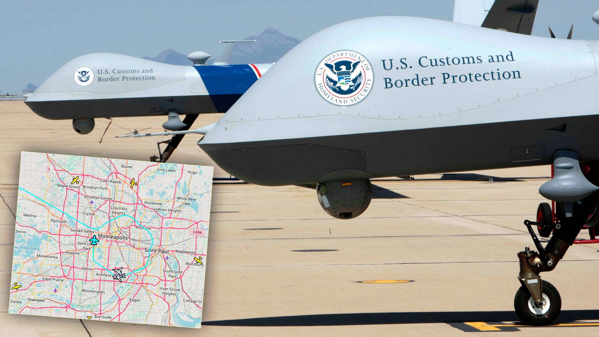 Customs And Border Protection Reaper Drone Appears Over Minneapolis ...