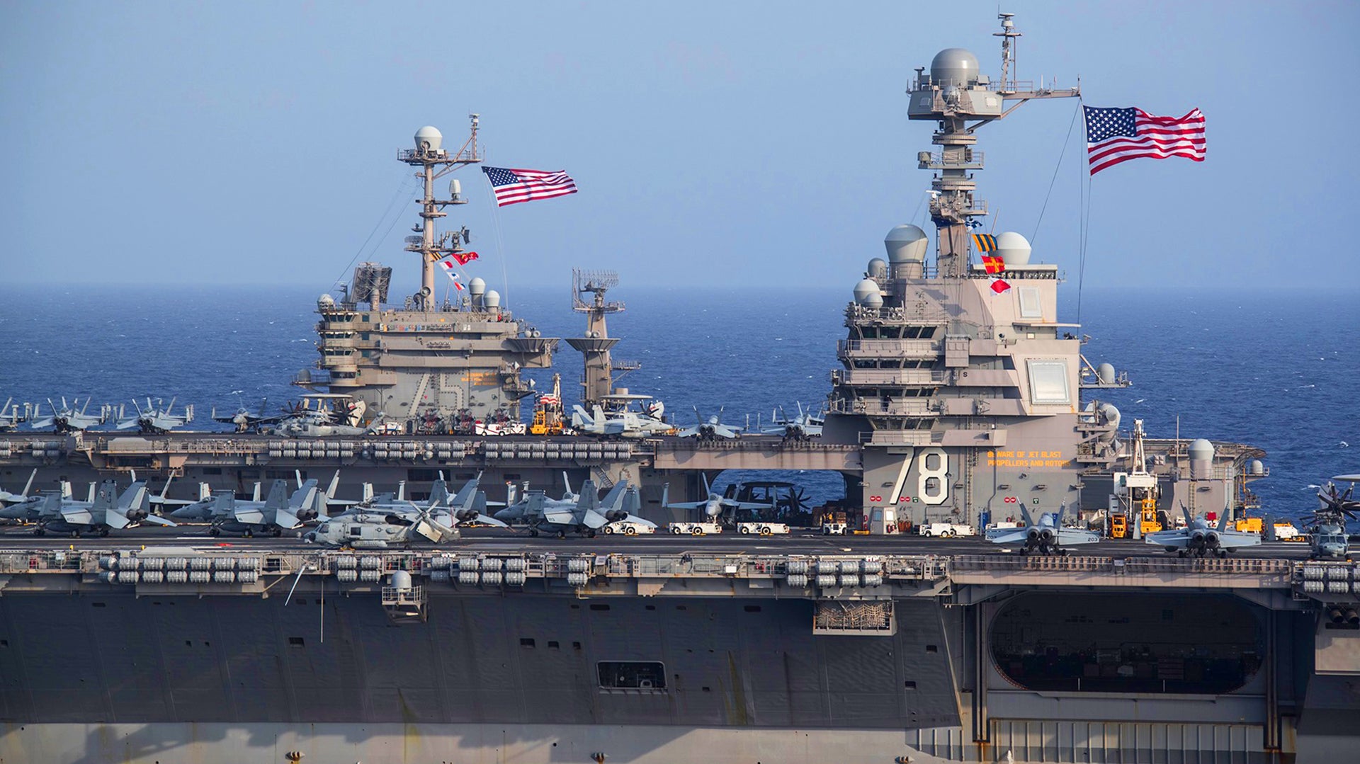 These Photos Of Ford And Nimitz Class Carriers Sailing Side-By-Side ...