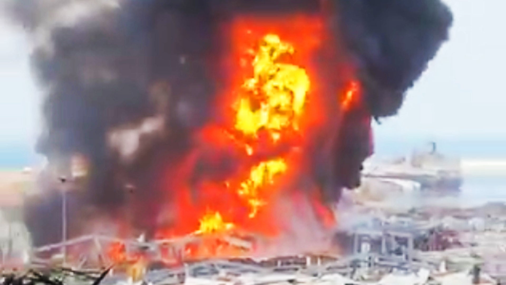 Major New Fire Is Burning In Beirut's Devastated Port