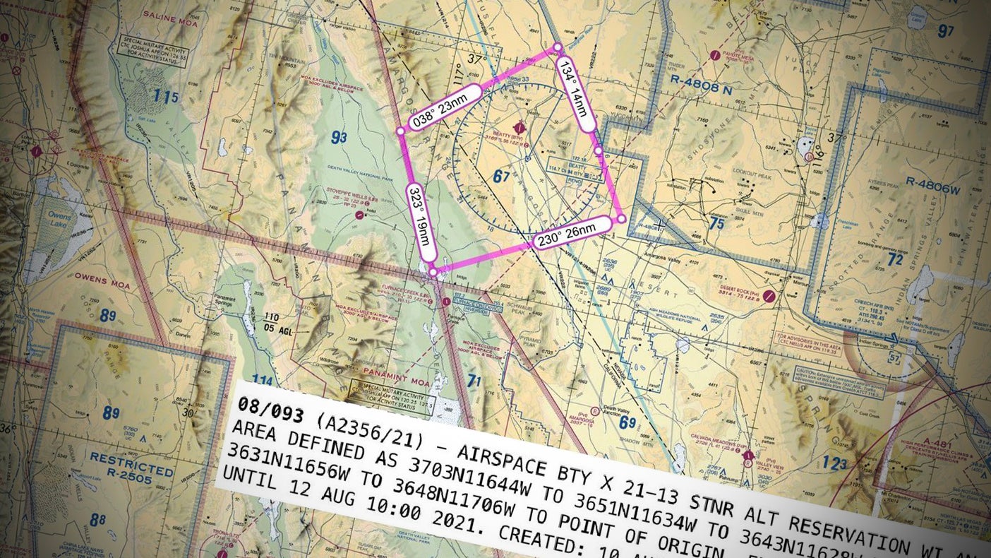 Mysterious High-Altitude Airspace Closure Appears Alongside Nellis ...