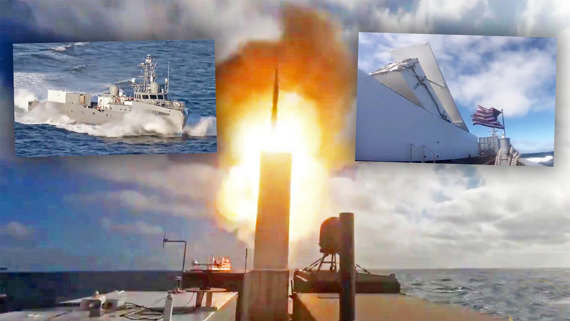 This "Ghost Fleet" Ship Firing An SM-6 Missile From A Modular Launcher ...