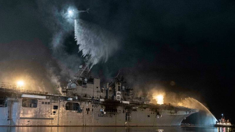 USS Portland Uses Its Experimental Laser To Fry A Floating Target In ...