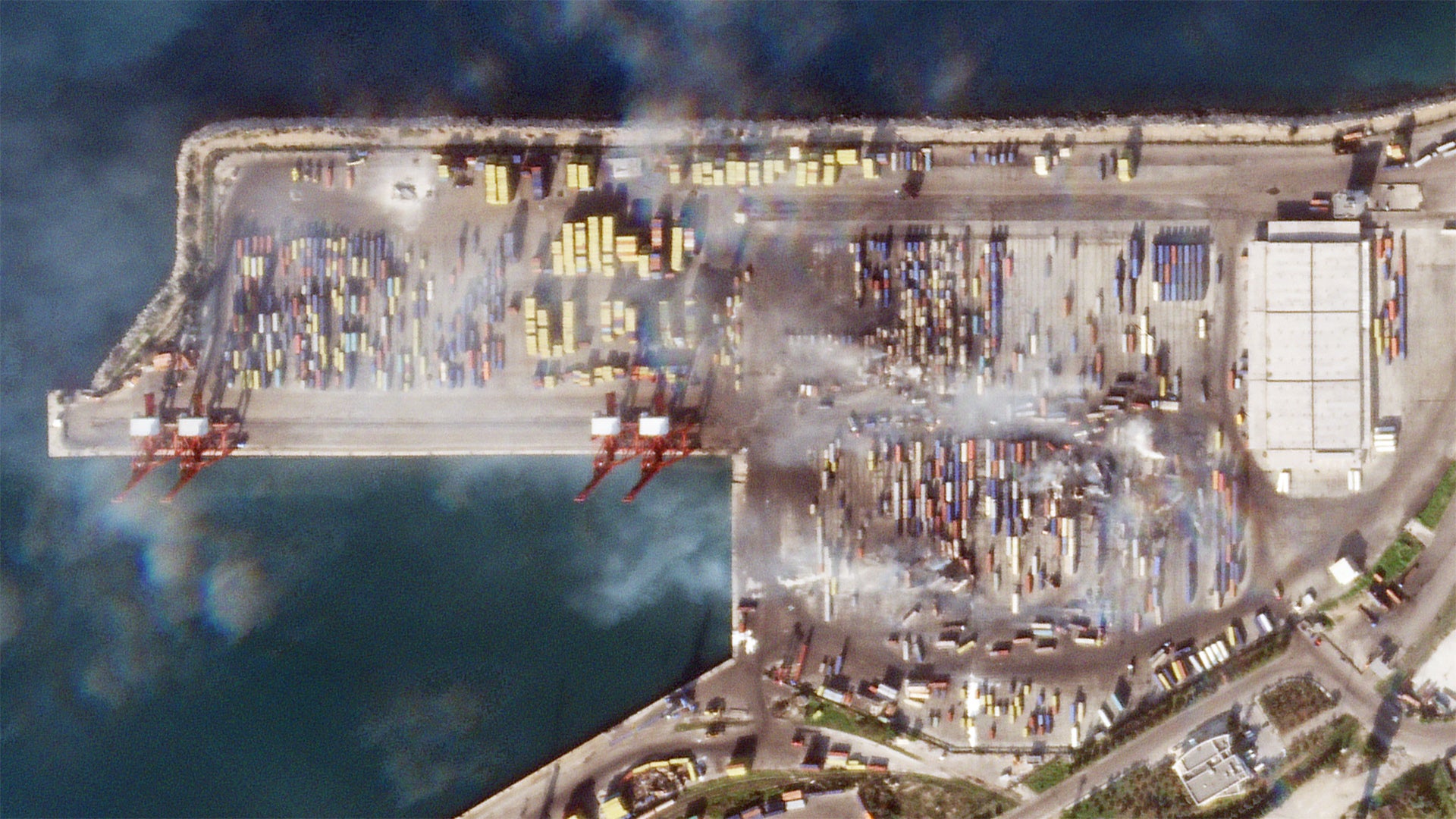 Aftermath Of Israel's Bombardment Of Syrian Port Seen In Satellite Imagery